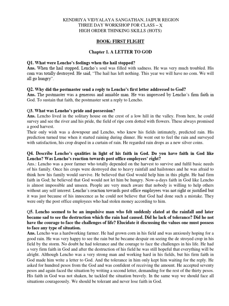 Hots Class X English - First Flight | PDF | Tiger | Courage