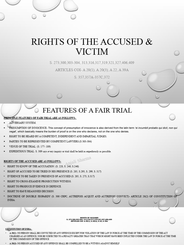 Unit 13 & 14 Rights of The Accused & Victims | PDF | Arrest | Double ...