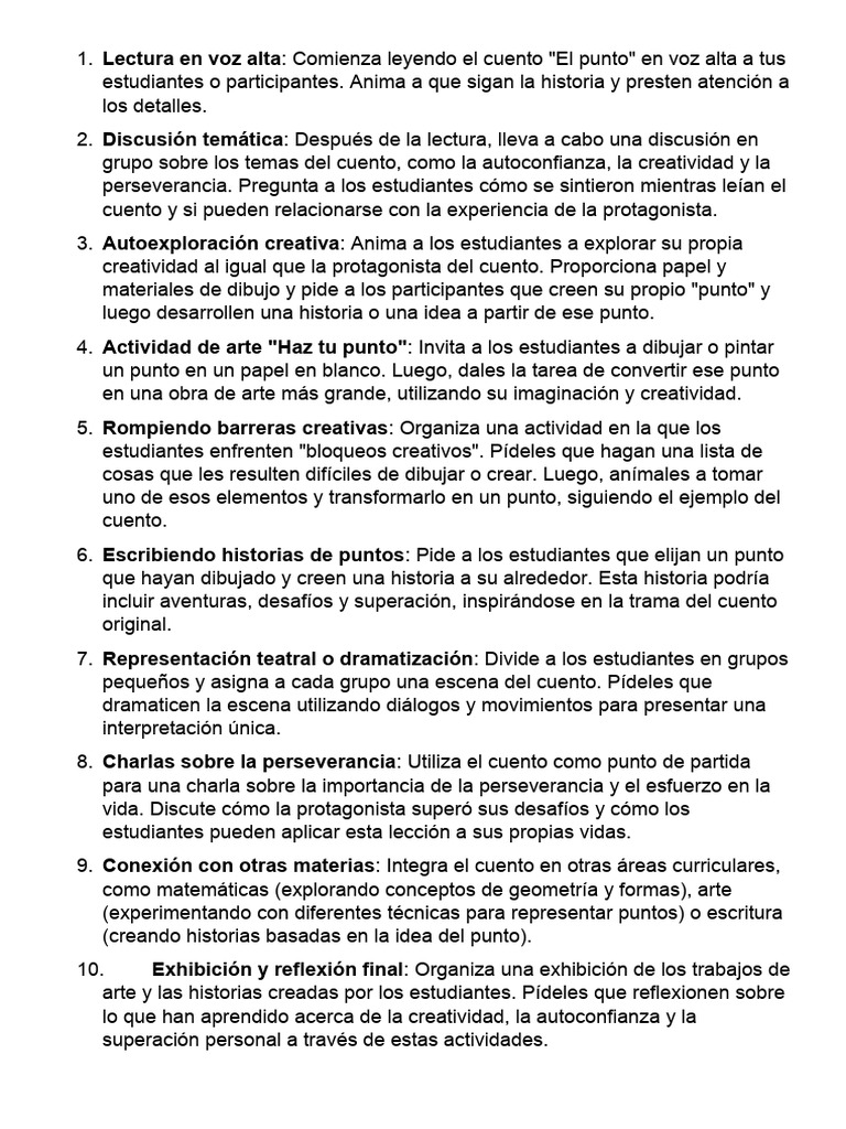 Actividades El Punto | PDF