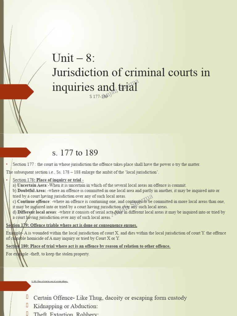 Jurisdiction of Criminal Courts Explained | PDF | Theft | Crimes