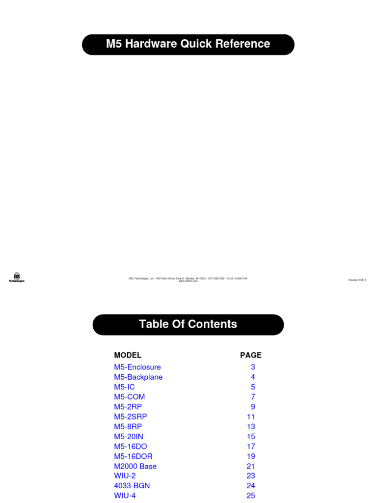 M5 Hardware Quick Reference | PDF | Ip Address | Network Switch