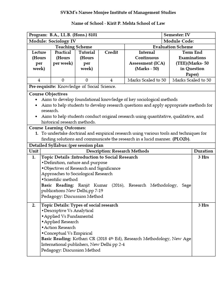 Sociology IV | PDF