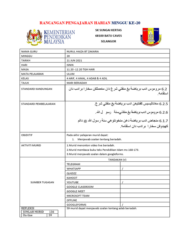 M20 RPH PDPR 3.0 Nurul Haiza | PDF