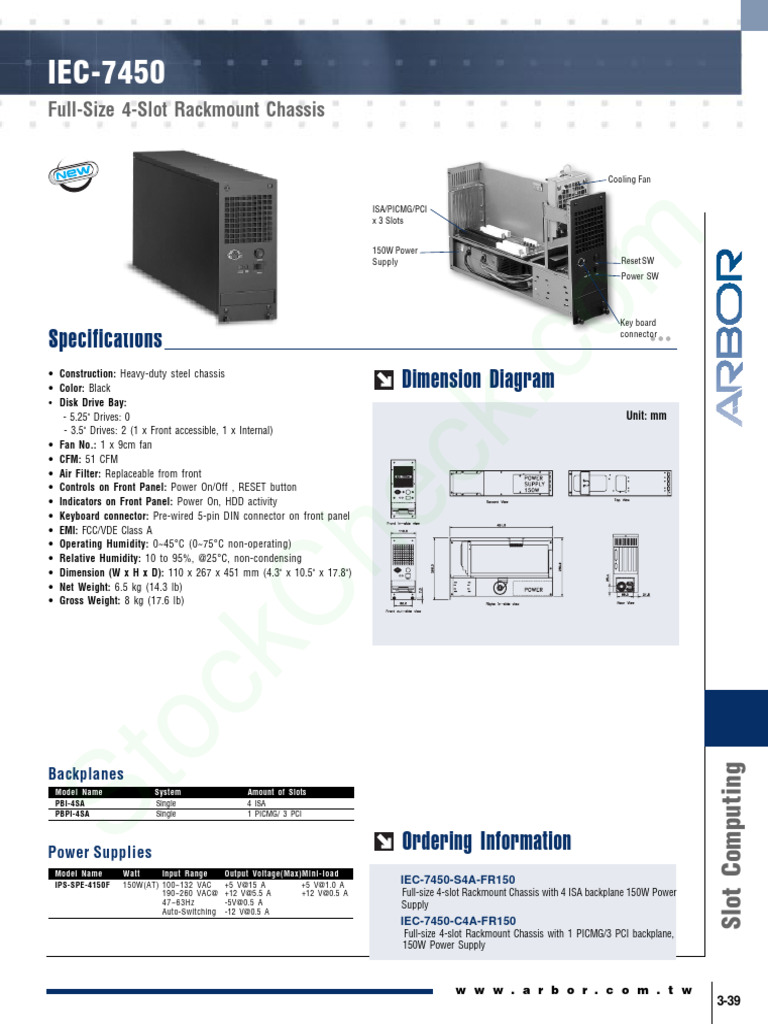 ARBOR IEC-7450 Datasheet | PDF | Computer Architecture | Office Equipment