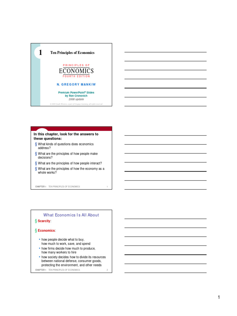 Princ Ch01 Studenthandout | PDF | Market (Economics) | Economics