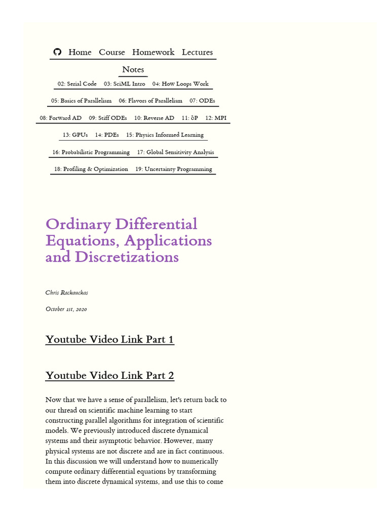 Solving ODEs with Julia: A Guide | PDF
