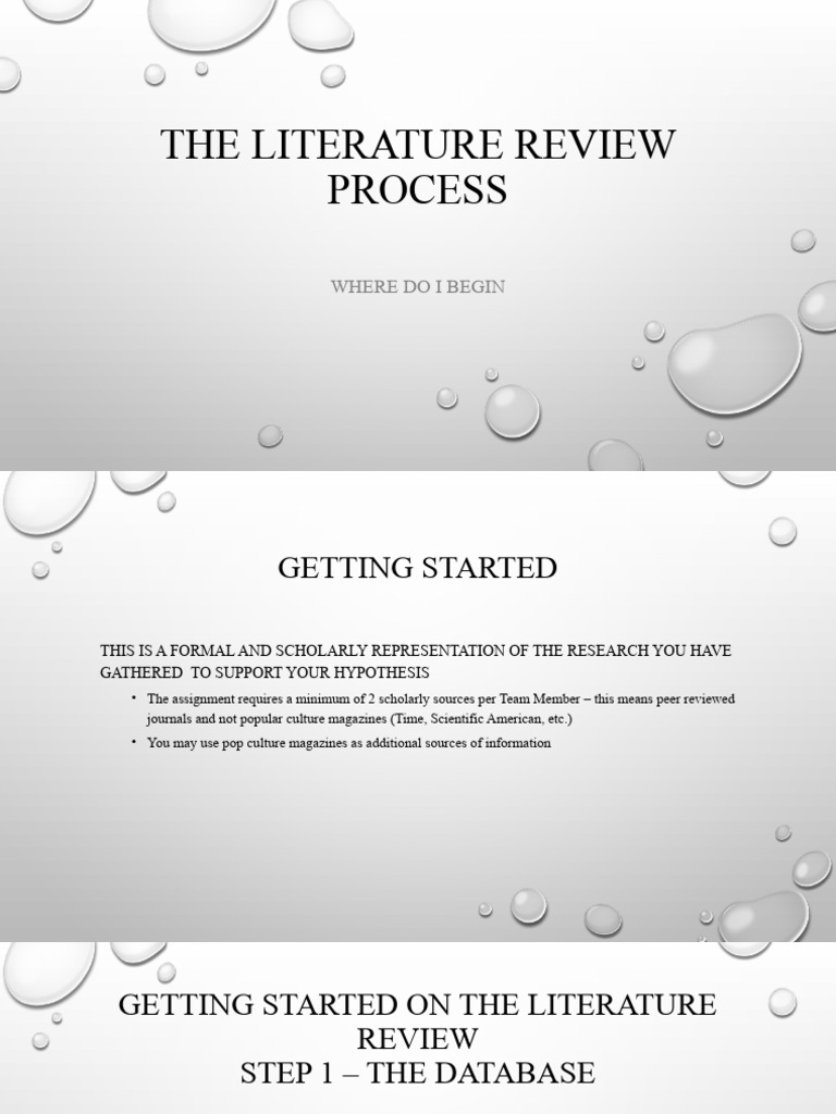 The Literature Review Process | PDF | Apa Style | Academic Journal