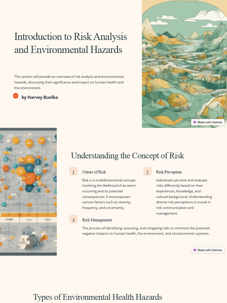 Introduction to Risk Analysis and Environmental Hazards | PDF