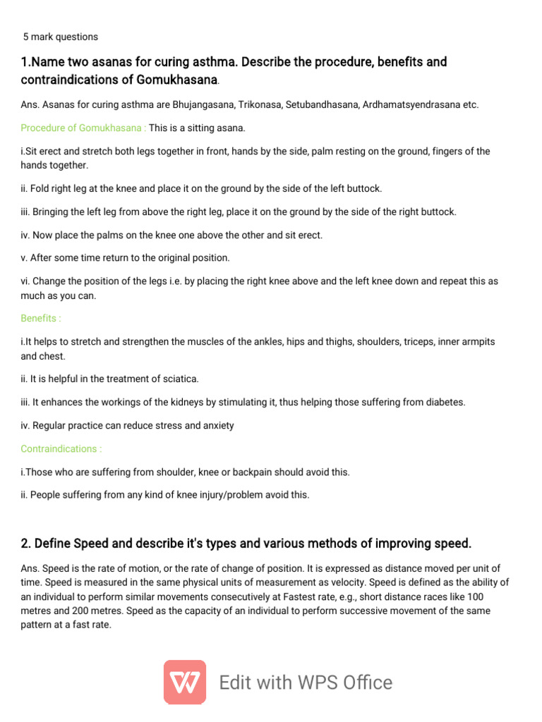 5 Mark question-WPS Office | Download Free PDF | Aggression | Speed