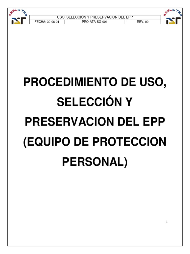 Pro-Ata-Sg-001 Epp | PDF