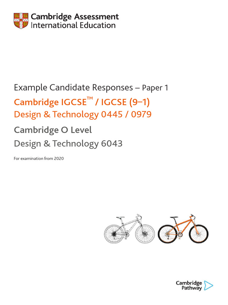 0445 Example Candidate Responses Paper 1 (For Examination From 2020 ...