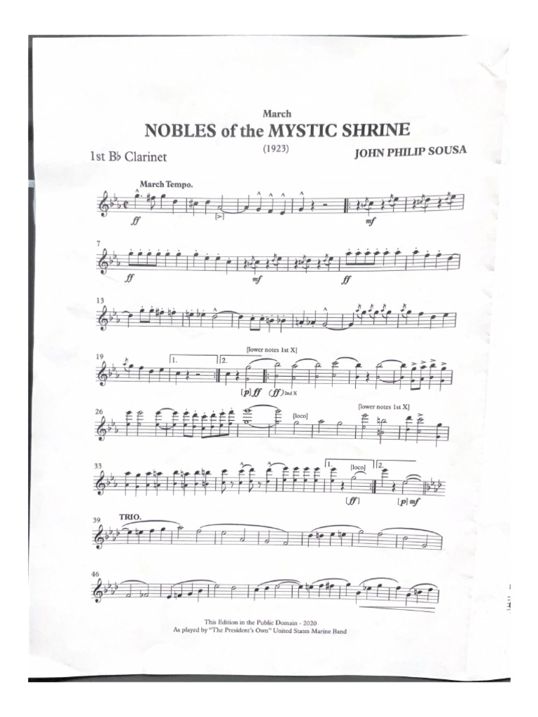 Nobles of The Mystic Shrine - John Philip Sousa | PDF