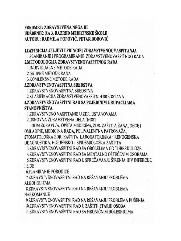 Zdravstvena Nega 3 | PDF
