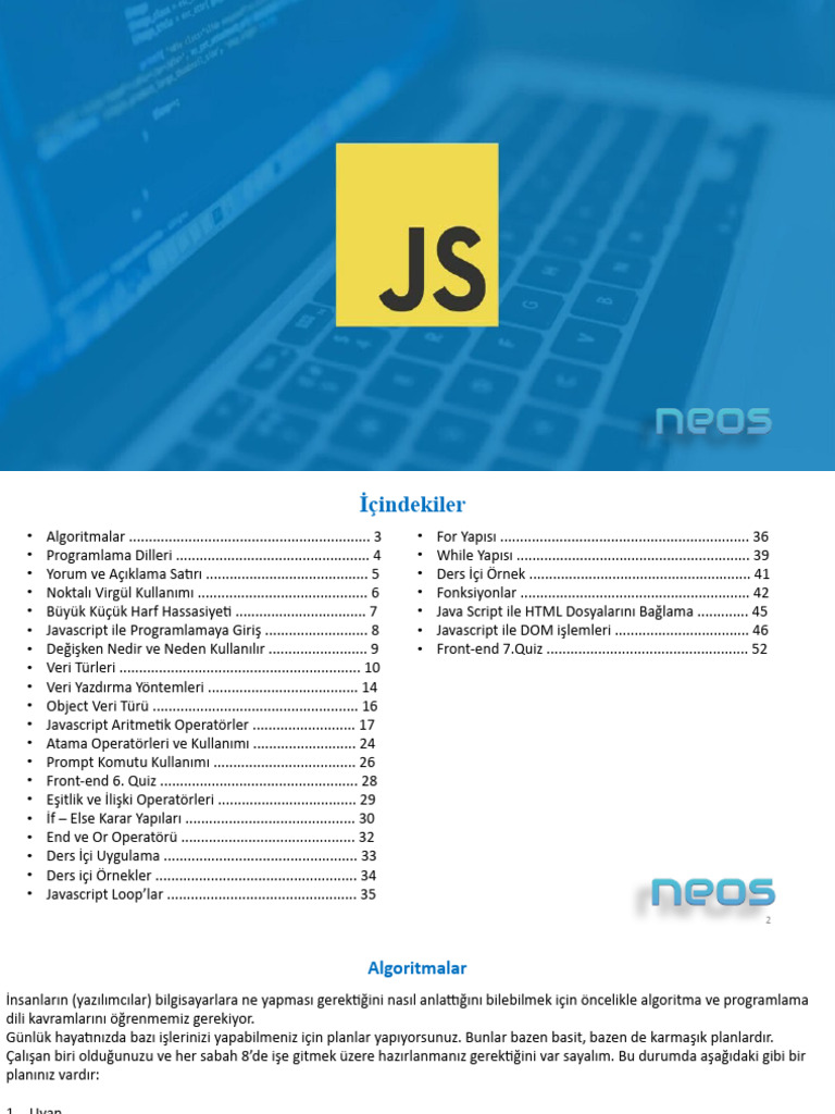 Neos Yazılım Front-End JS | PDF