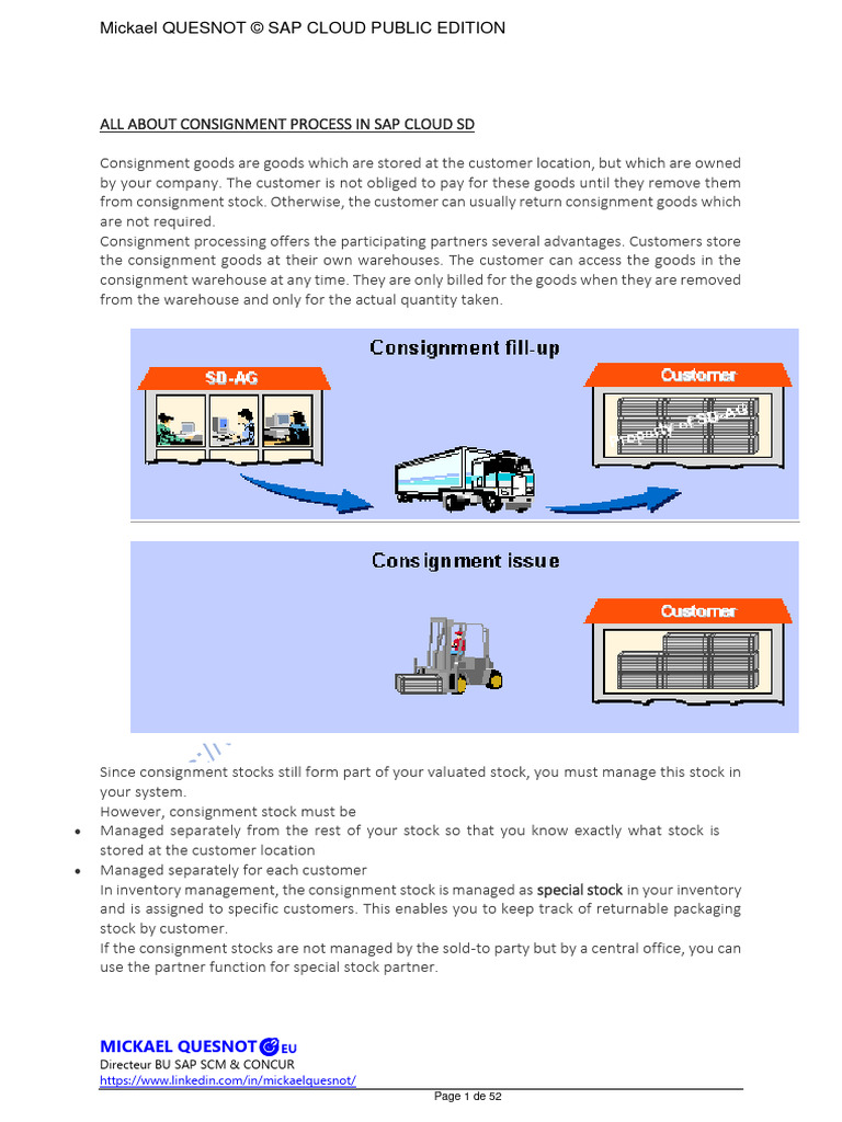 Consignment Process in Sap Cloud SD | PDF | Computers | Technology ...