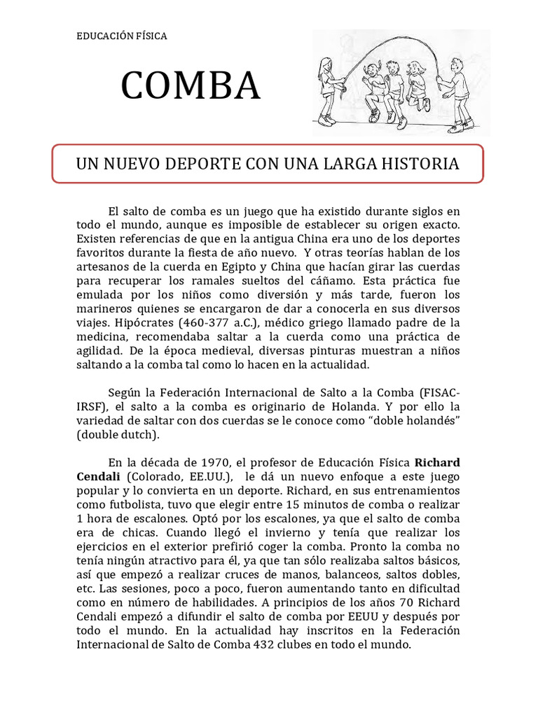 Comba Apuntes | PDF | Deportes y actividades al aire libre | Historia