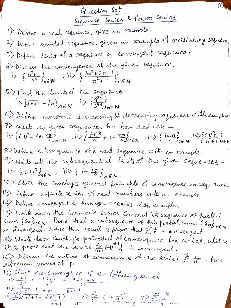 Sequence Series Problem Set | PDF