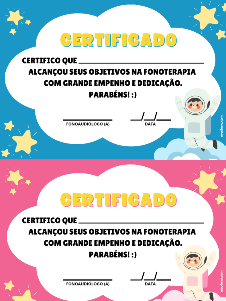 Certificados de Alta - Meufono | PDF