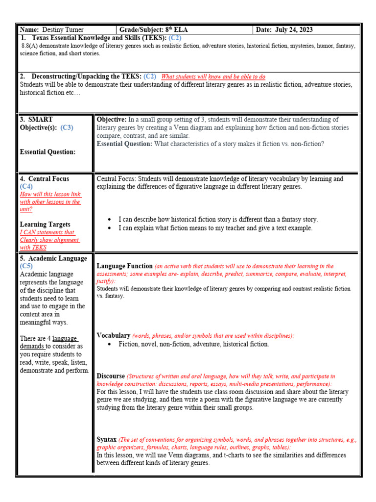 Lesson Plan Guide LPG DT | PDF