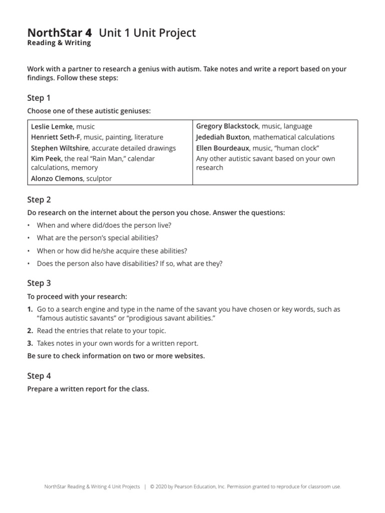 NORTH STAR READING AND WRITING 4 Unit Project Unit - 1 | PDF | Philosophy
