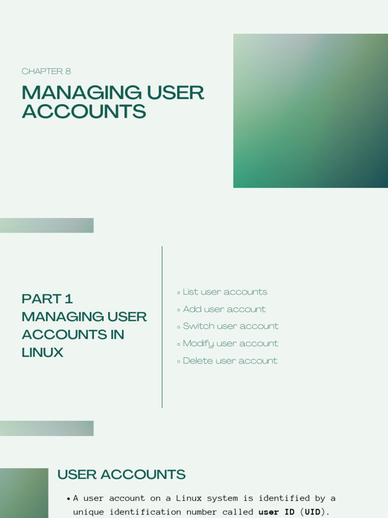 Chapter 8. User Account Management | PDF