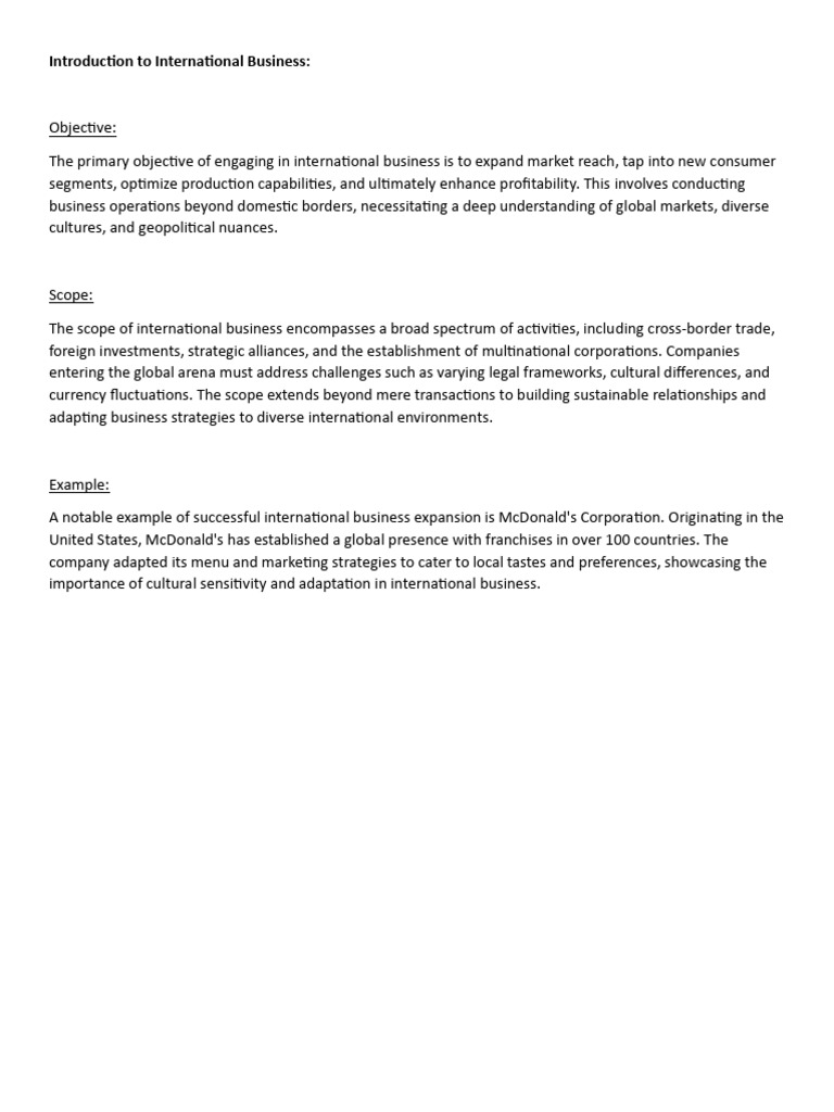 Introduction To International Business | PDF | Mergers And Acquisitions ...