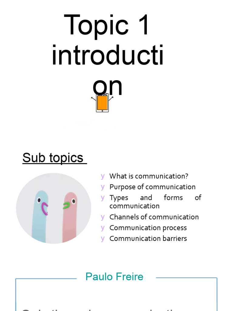 Topic 1. Communication | PDF