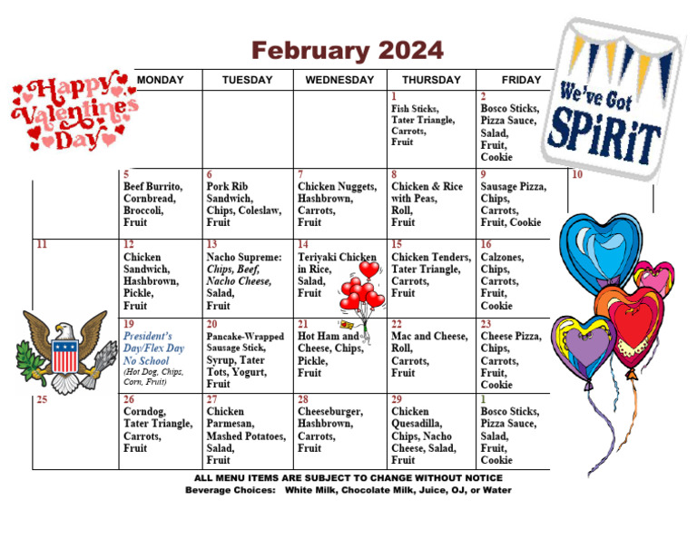 February Menu 2024 | PDF | Convenience Food | Asian Cuisine