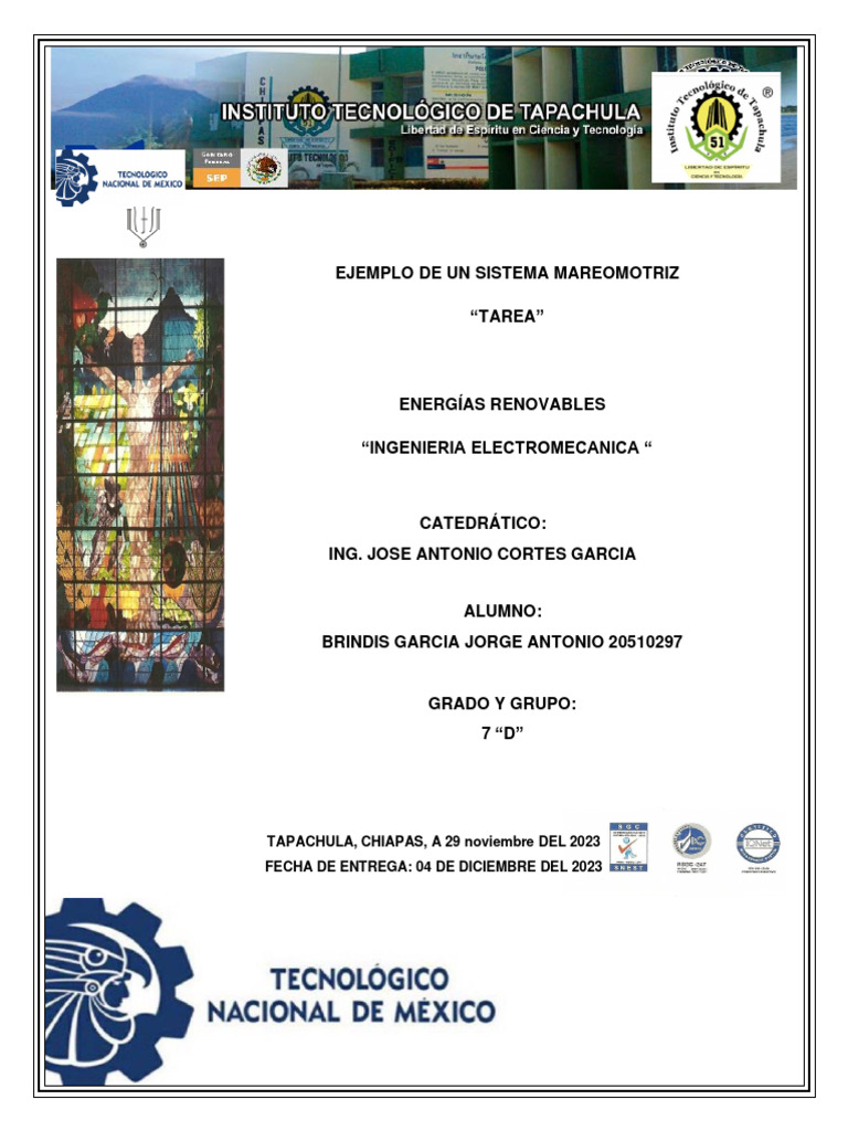 U6 Ta3 Tarea Ejemplo de Un Sistema Mareomotriz | PDF