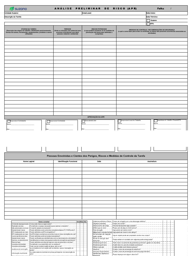 ANEXO I - Formulario Analise Preliminar de Risco | PDF