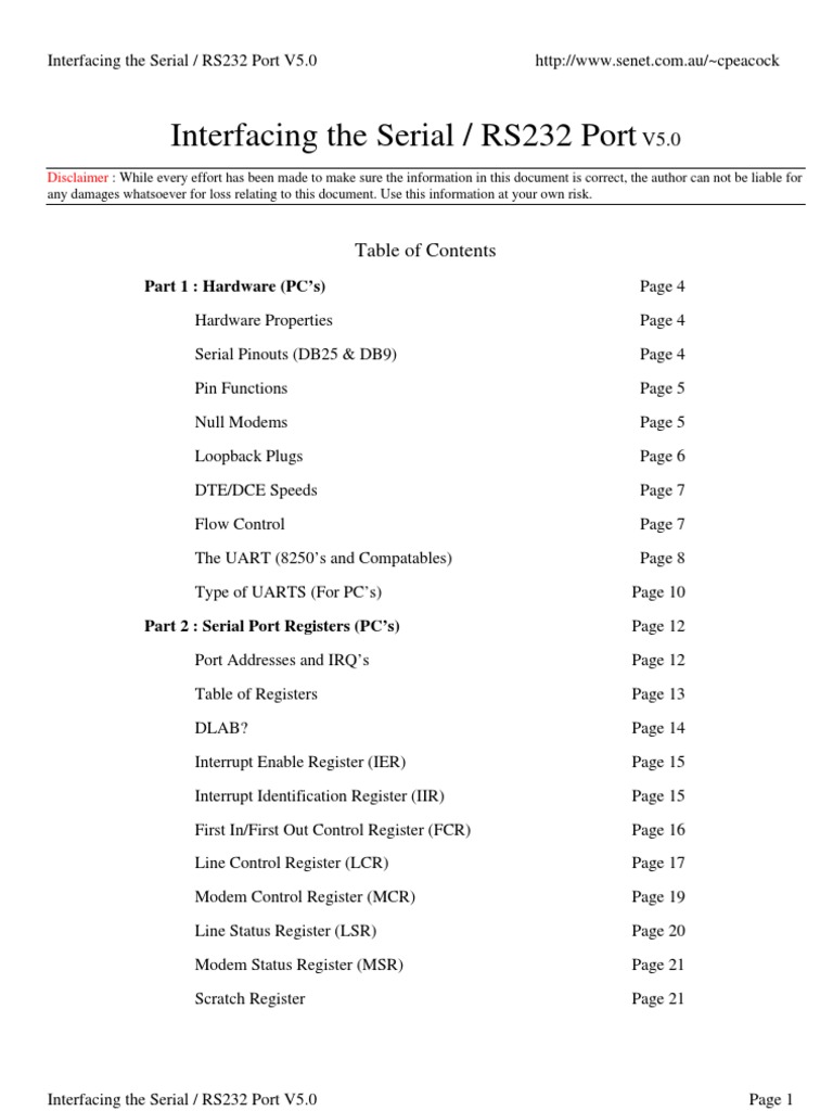 Interfacing The Serial Port | PDF | Computer Networking | Data