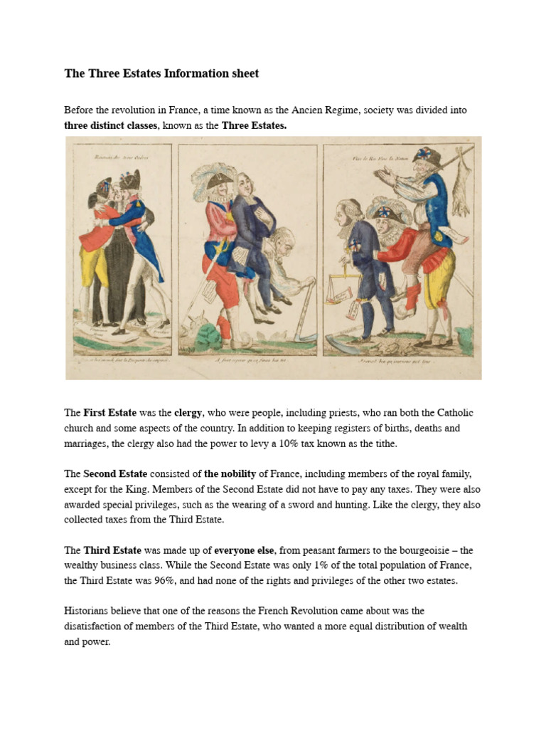 The Three Estates | PDF | French Revolution | Economies