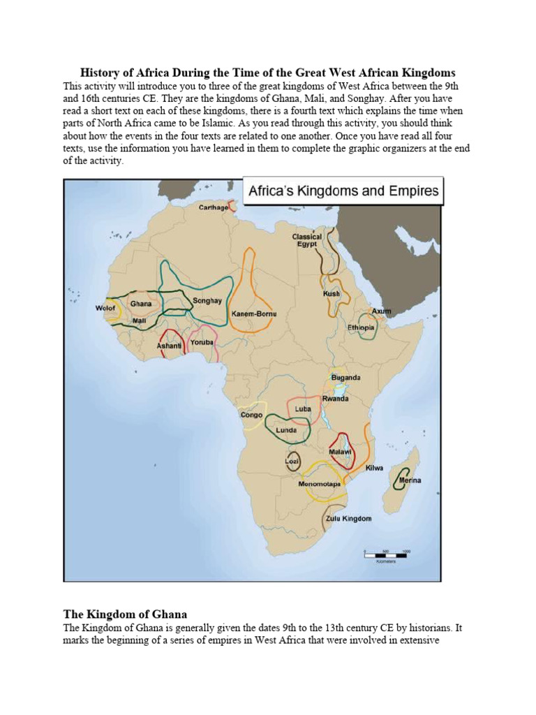 History of Africa During The Time of The Great West African Kingdoms ...