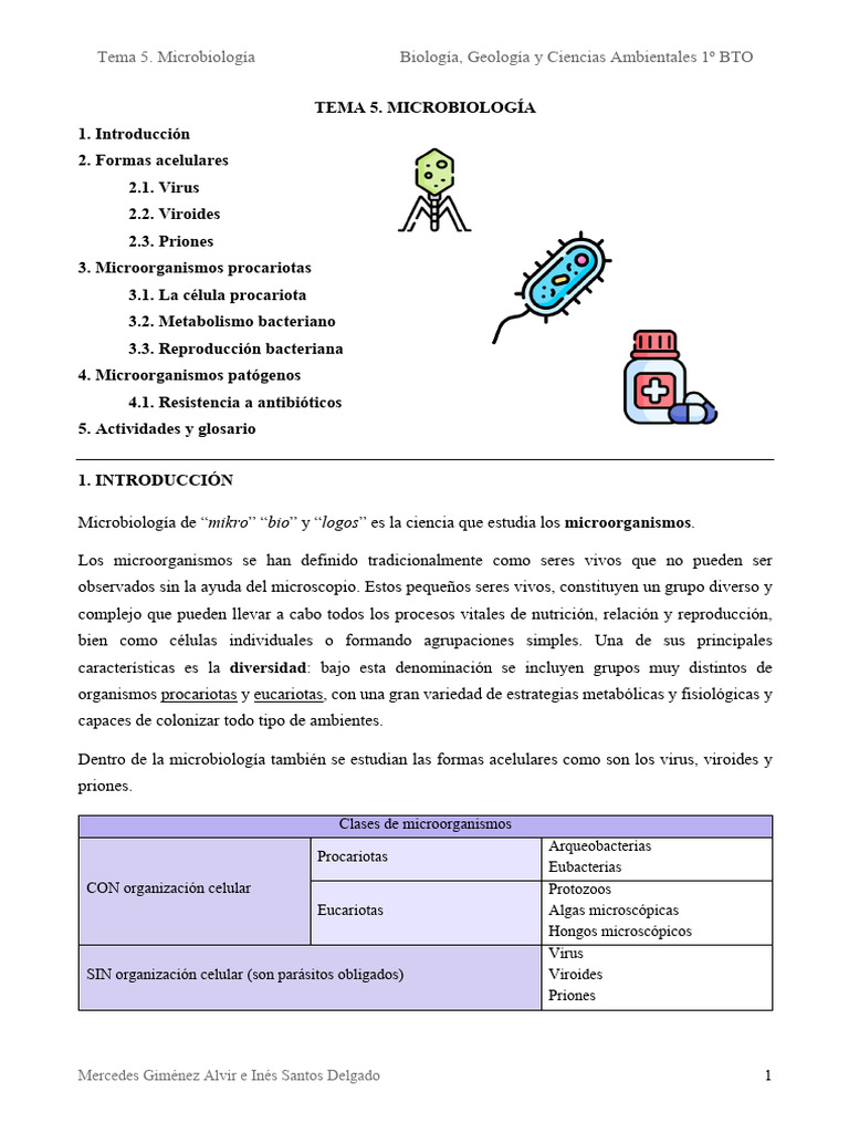 T5. Microbiología | PDF | Las bacterias | Virus