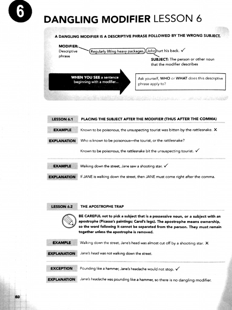 Lessonn 6 Dangling Modifier | PDF