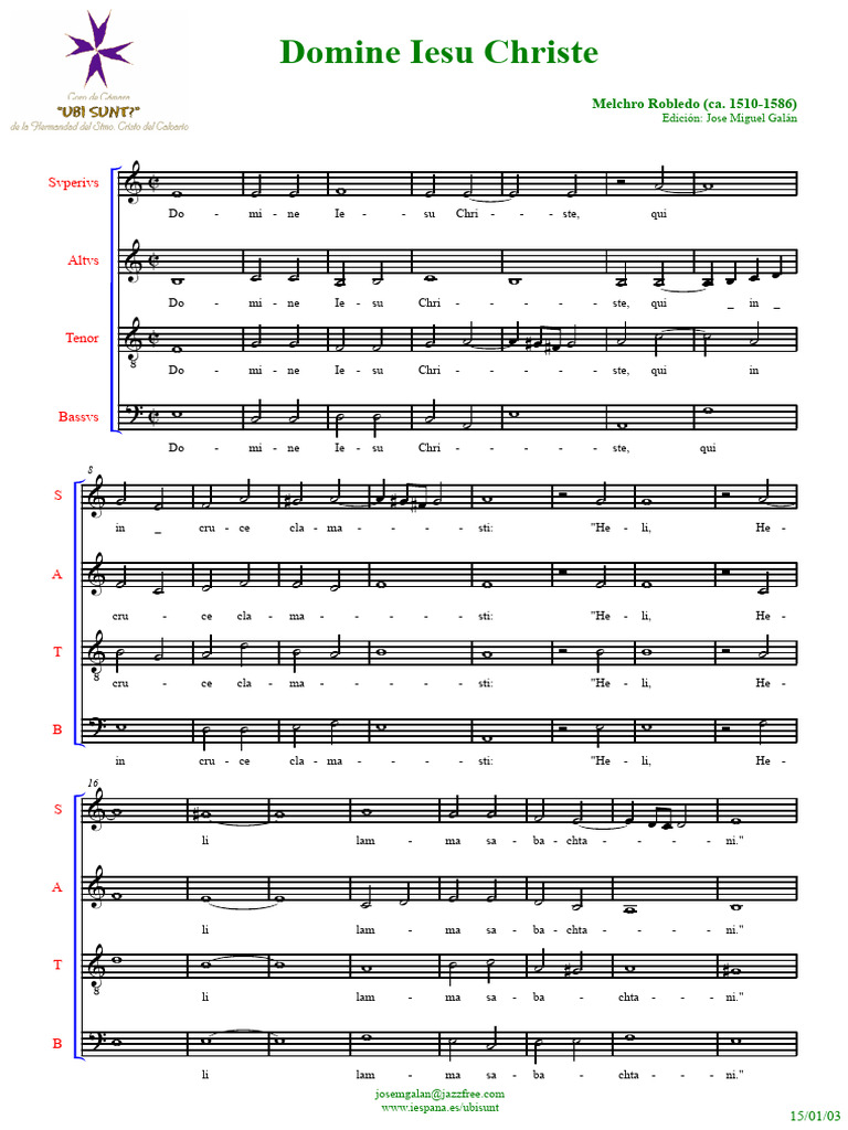 Robledo - Domine Iesu Christe | PDF