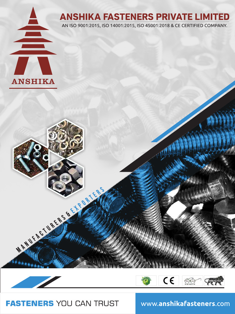 Anshika Fasteners Brochure Certification | PDF