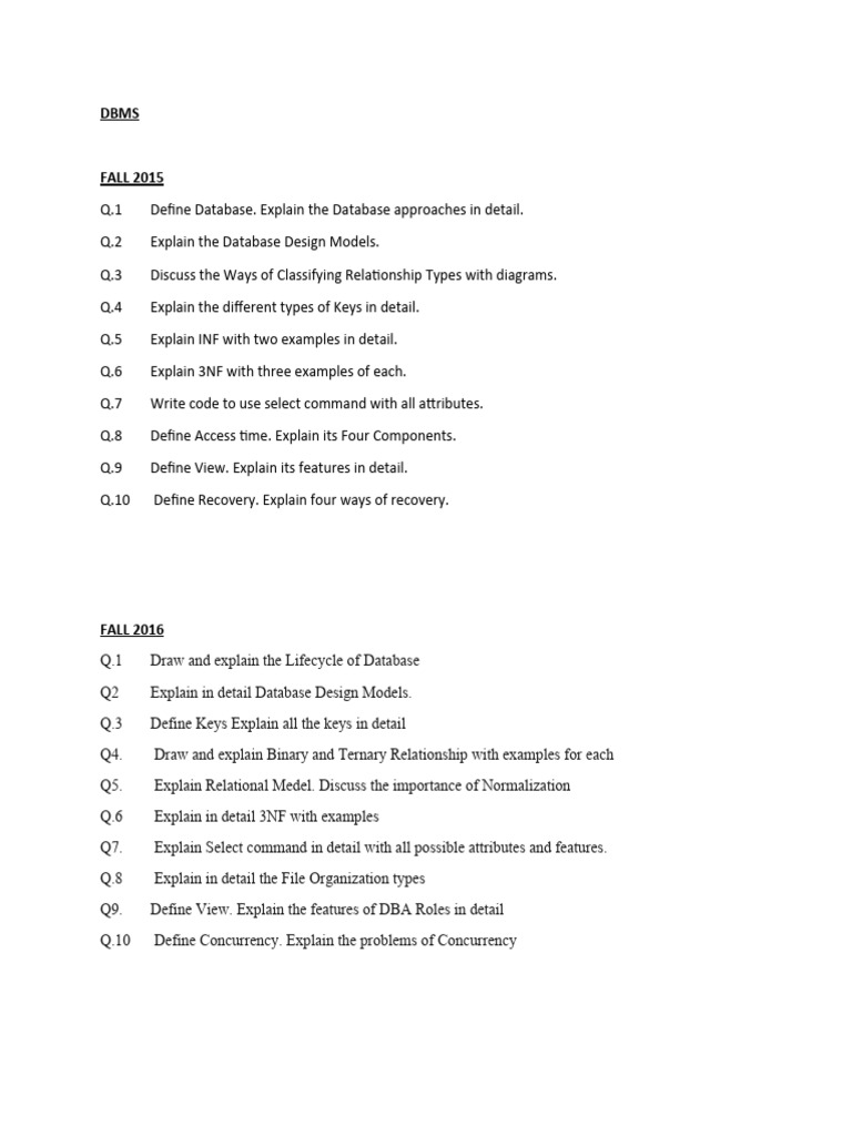 DBMS Old Papers | PDF | Databases | Relational Model