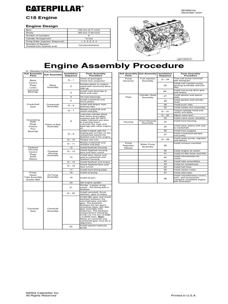 Wall Chart C18 Add | PDF | Piston | Internal Combustion Engine