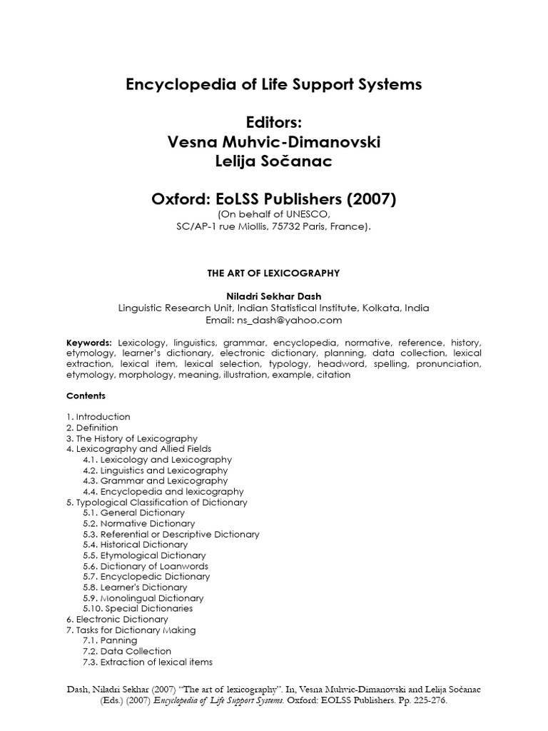 The Art of Lexicography | PDF | Dictionary | Lexicography