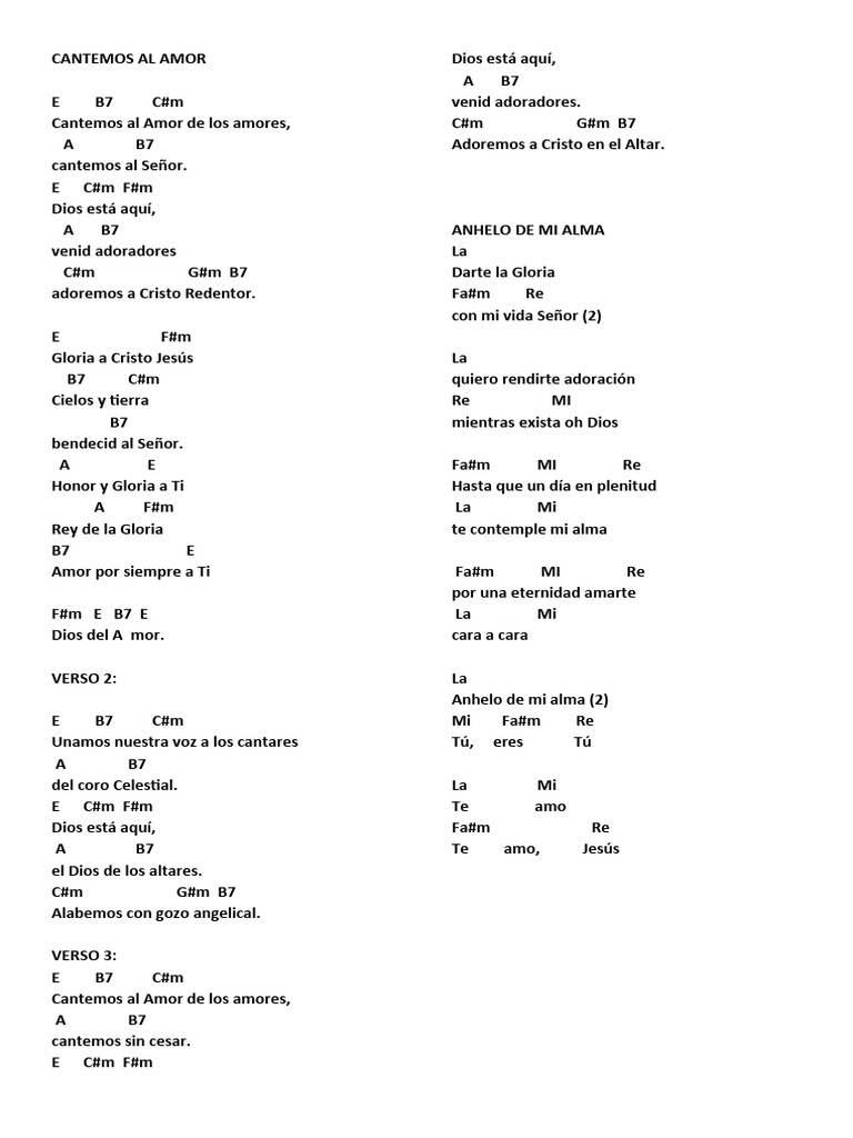 Acordes Adoracion | PDF | Amor | eucaristía