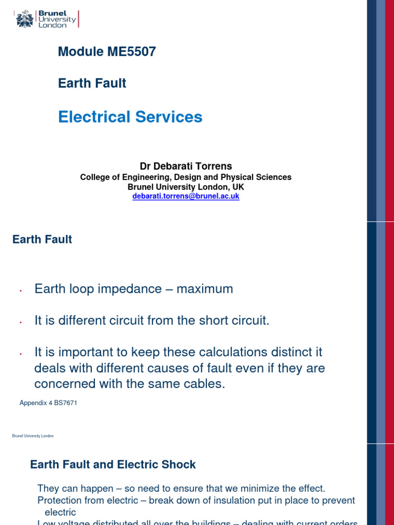 ME5507 13th Nov Earth Fault Loop | PDF