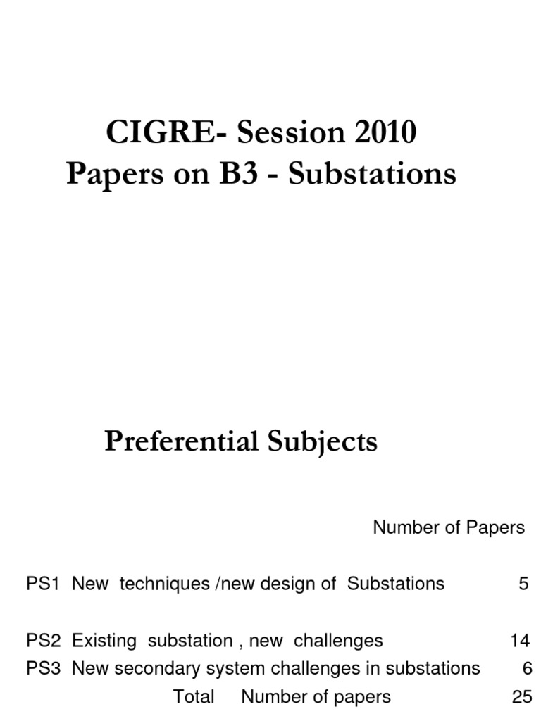 CIGRE-Session 2010 Papers On B3 - Substations | PDF
