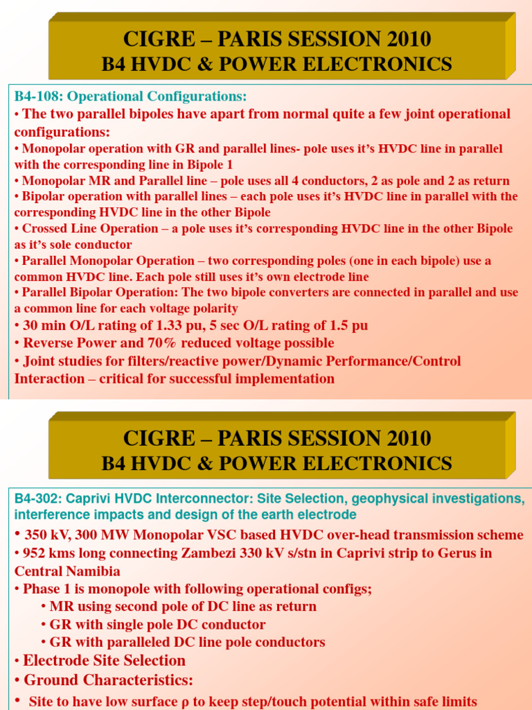 Cigre - Paris Session 2010: B4 HVDC & Power Electronics | PDF | High ...