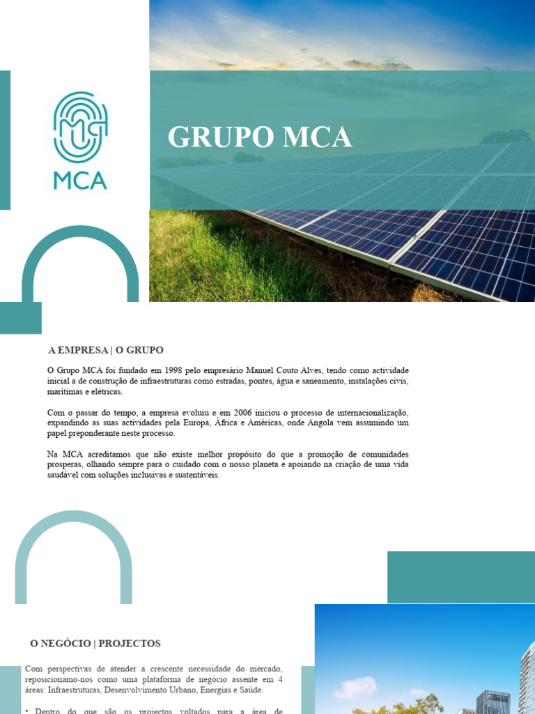 Grupo MCA: Infraestrutura e Sustentabilidade | PDF | Angola ...