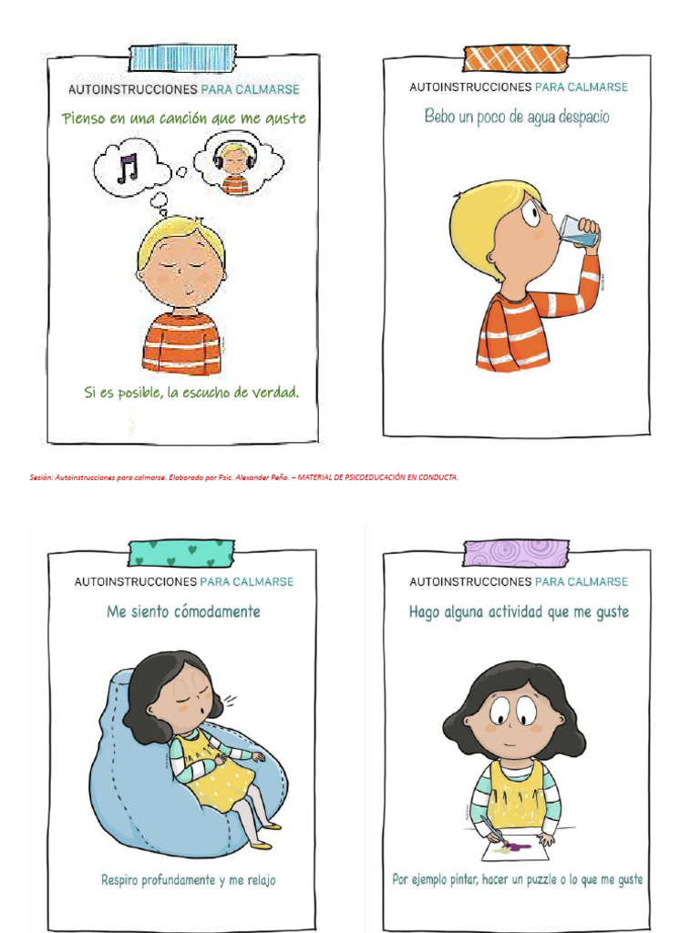 Autoinstrucciones para Calmarse | PDF