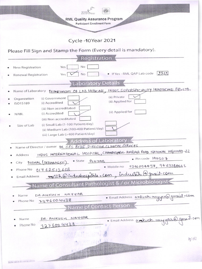 RML Qap Cyto Registration - 230921 - 125817 | PDF