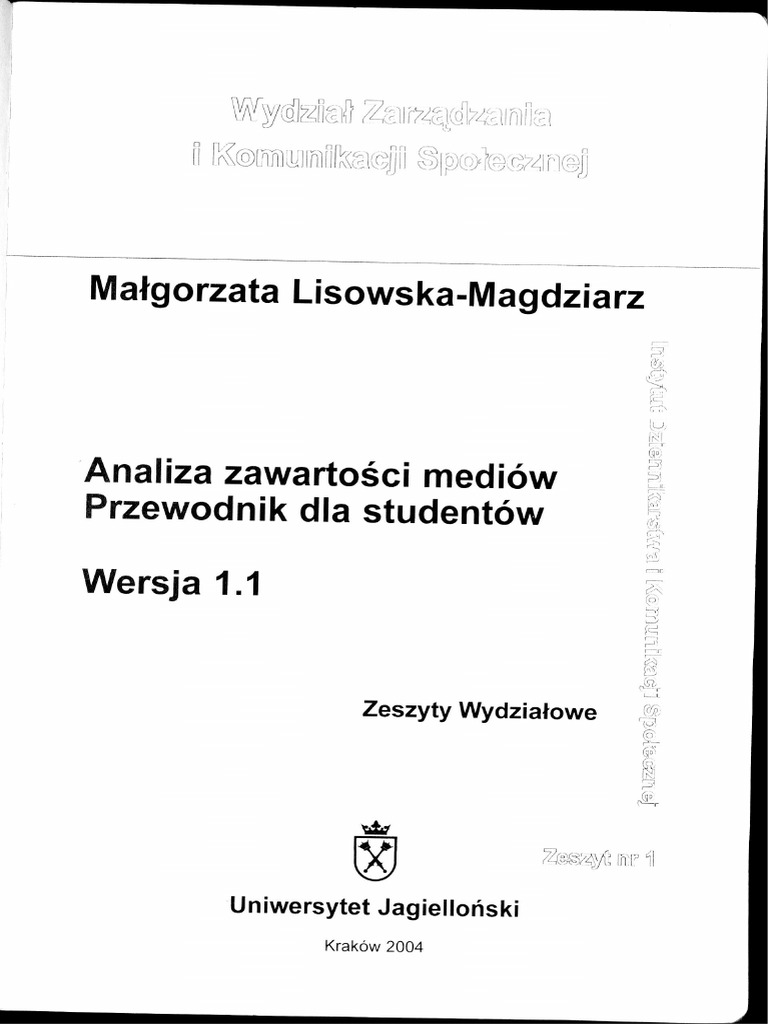 Lisowska-Magdziarz M. - Analiza Zawartości Mediów | PDF