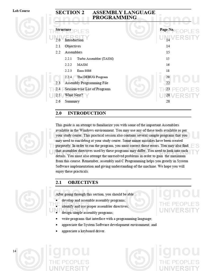 Assembly Language Programming Guide | PDF