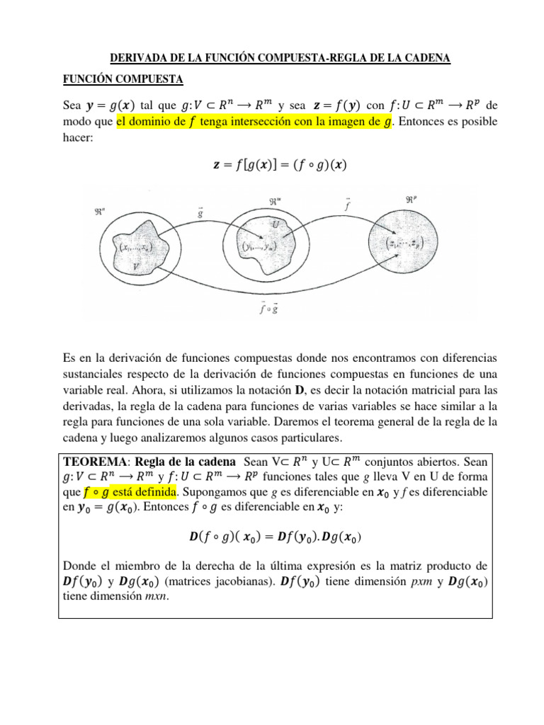 AMII - 05. Resumen de Clase. Derivada de La Funcion Compuesta | PDF | Matriz (Matemáticas ...